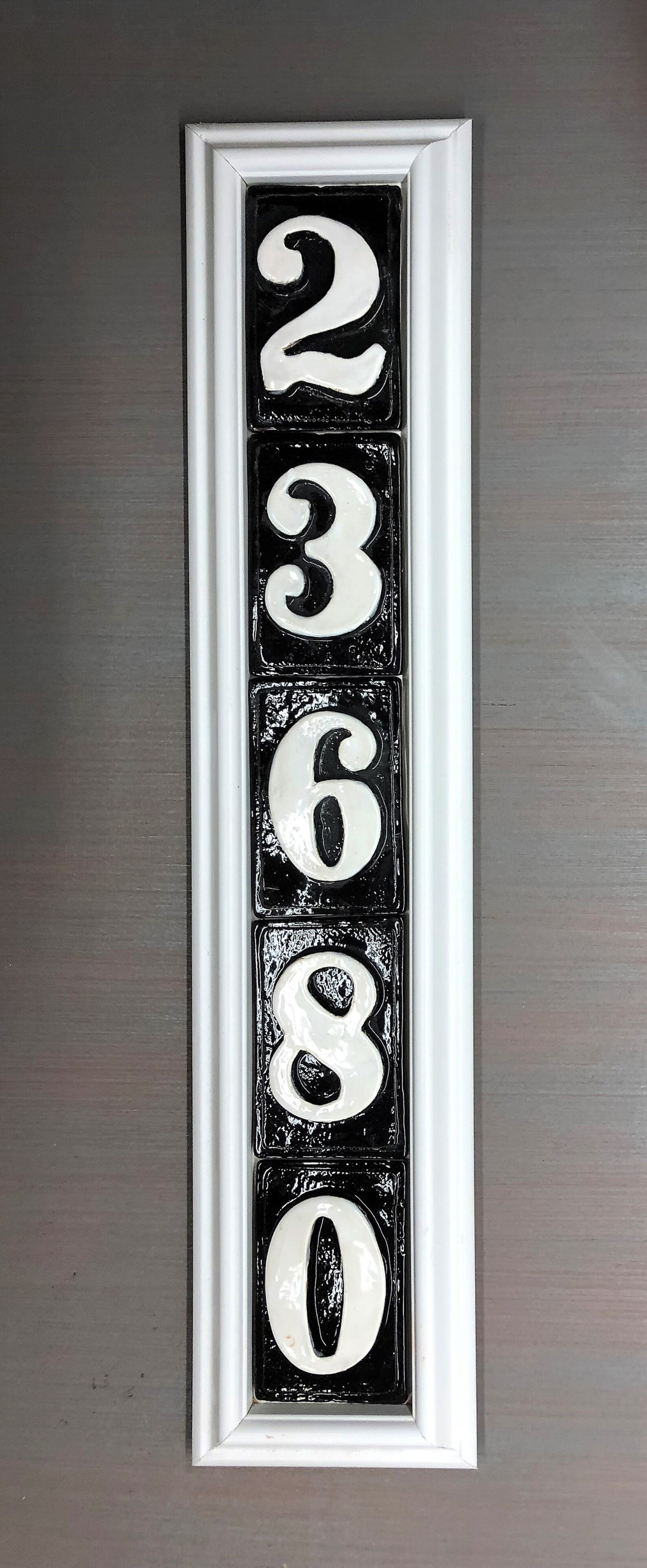 Narrow Address Tiles in Frame 5 Plaque, Multiple Color Choices ...