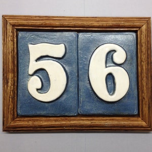 Address Tiles in Oak Frame Plaque, Multiple Color Choices Available ...