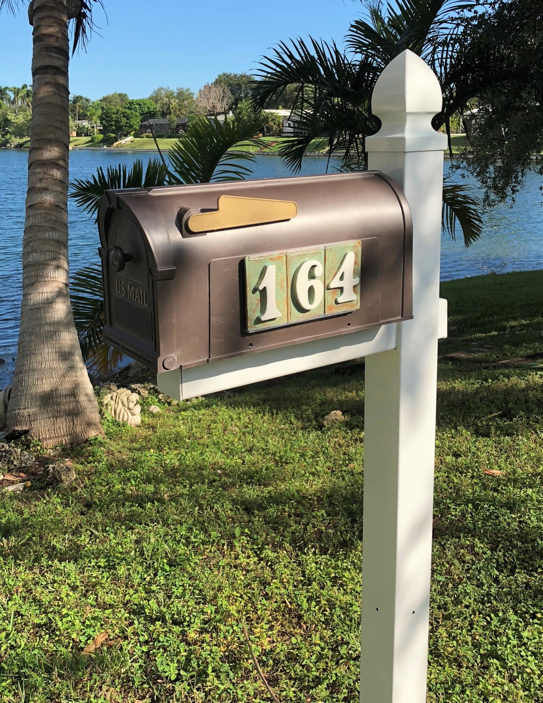 Mailbox With Custom 3# Tile Address. Post Not Included. Weatherproof ...