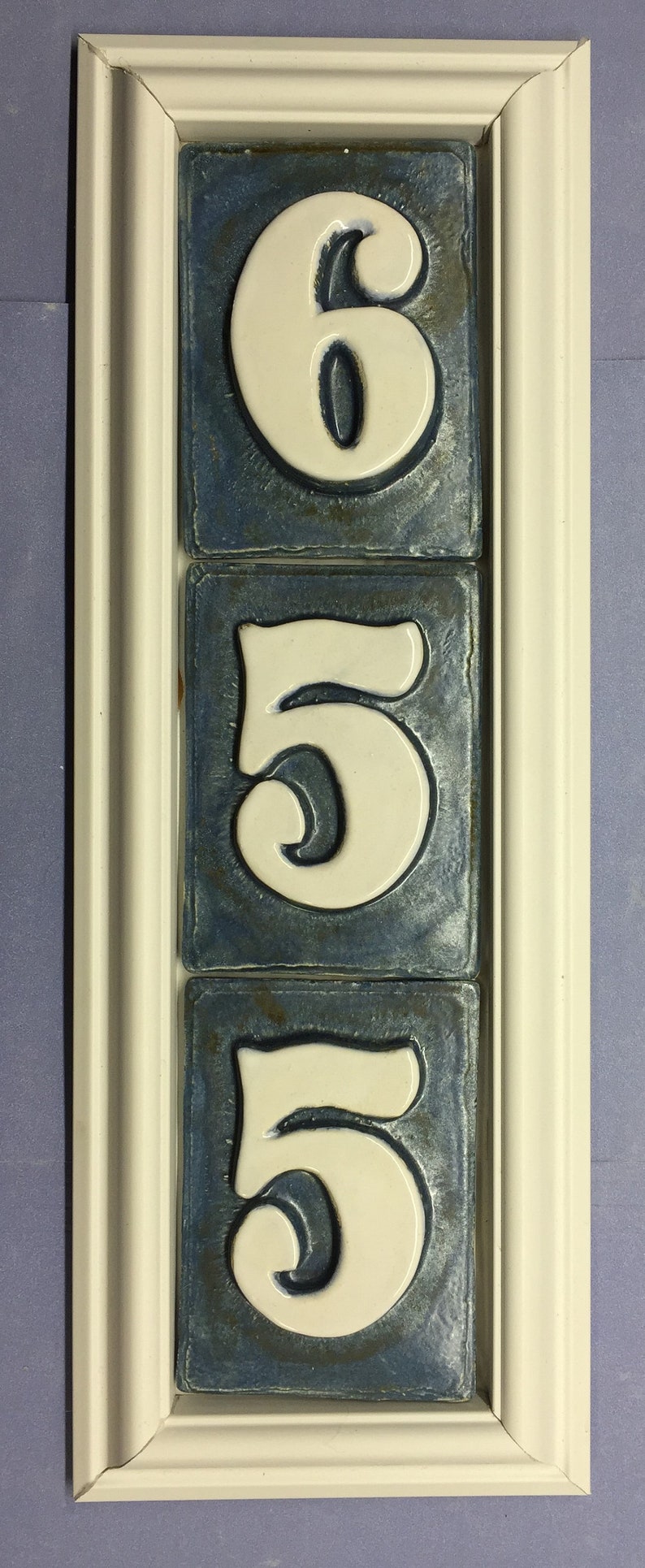 3 Number Address Tile Framed Plaque With Tiles Included. | Etsy