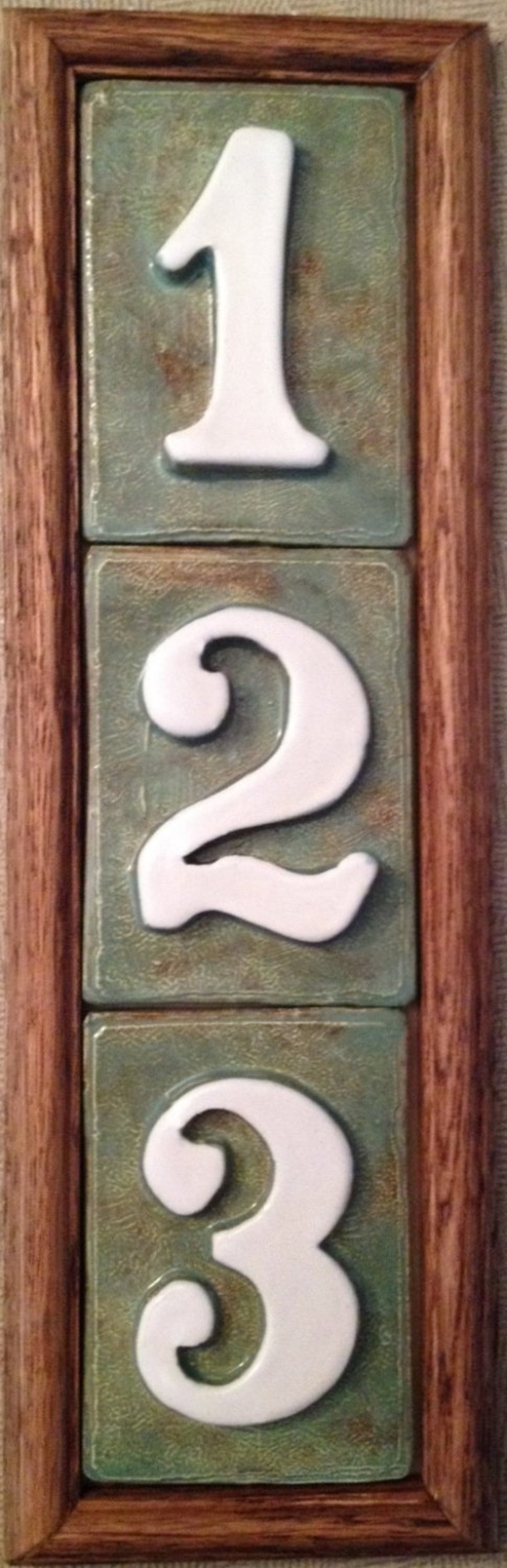 Address Tiles in Oak Frame Plaque Multiple Color Choices - Etsy Israel