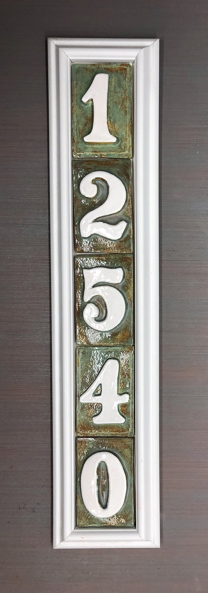Narrow address tiles in frame 5 plaque multiple color | Etsy