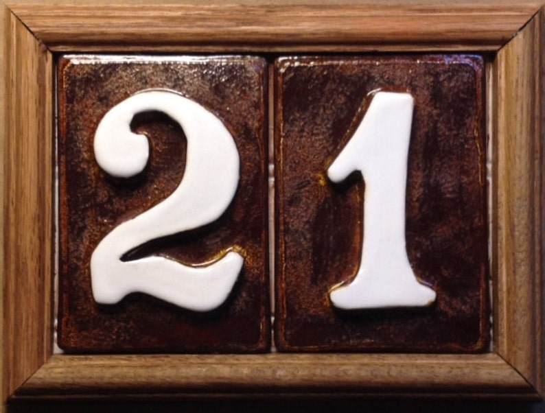 Address Tiles in Oak Frame Plaque Multiple Color Choices - Etsy