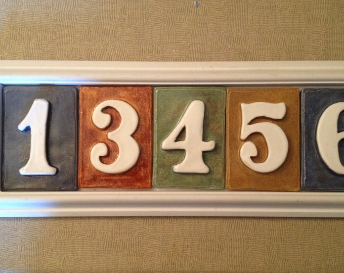 5 Number Weatherproof Address Tile Plaque With Tiles Included. Horiz ...