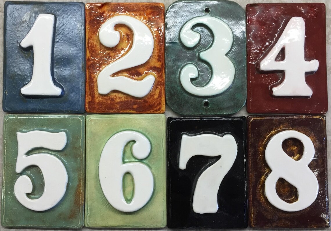 Tile Address Numbers. Handmade and Hand-glazed. Weatherproof, Fadeproof ...