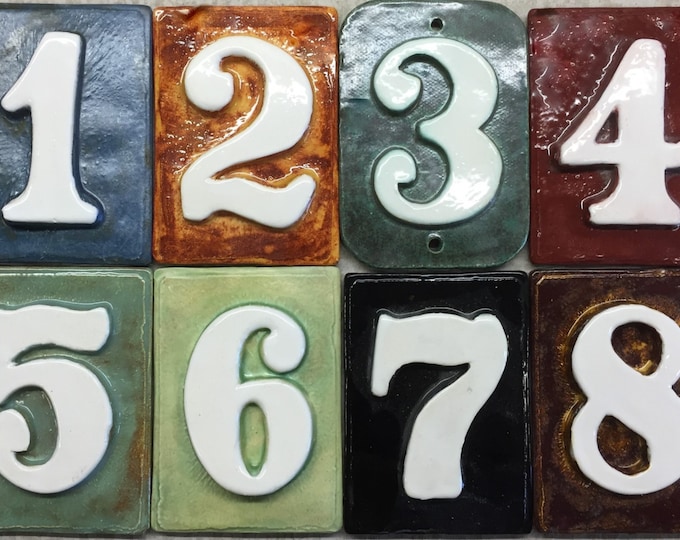 Tile Address Numbers. Handmade and Hand-glazed. Weatherproof, Fadeproof ...