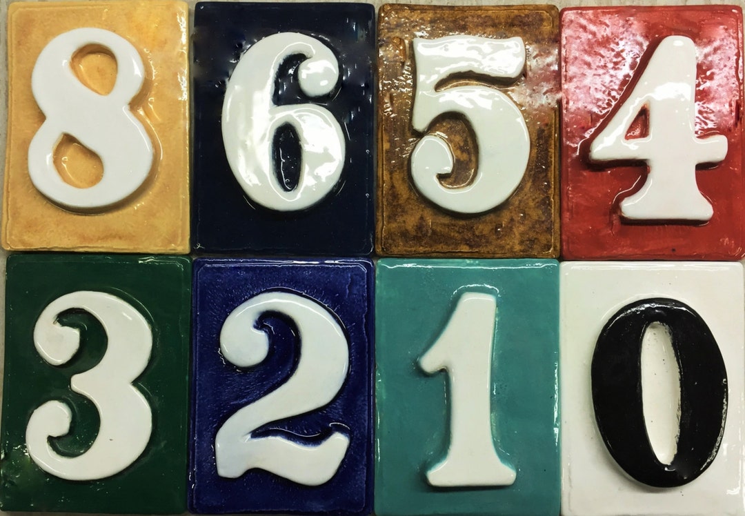 Number Tiles - Weatherproof - With Without Holes 4 1/2 '' X 3 1/4 ...