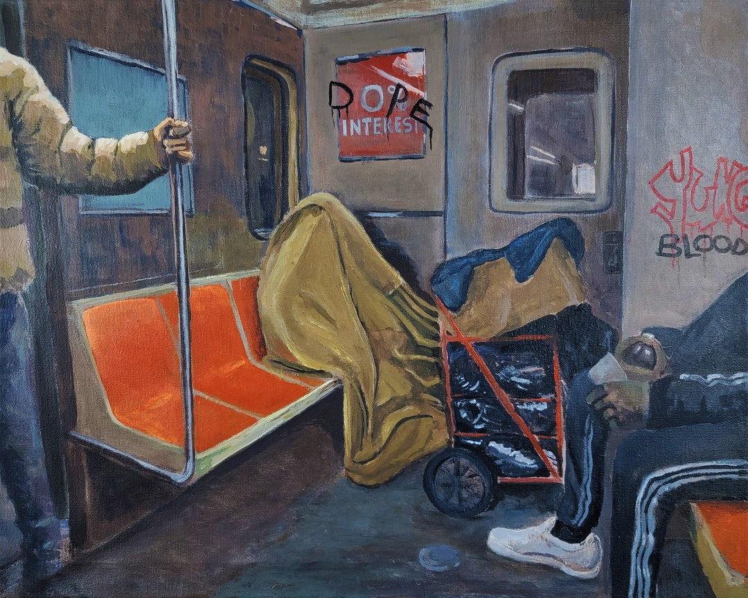 Gritty NYC Subway Scene | Acrylic Painting Print | 10x8 - Etsy