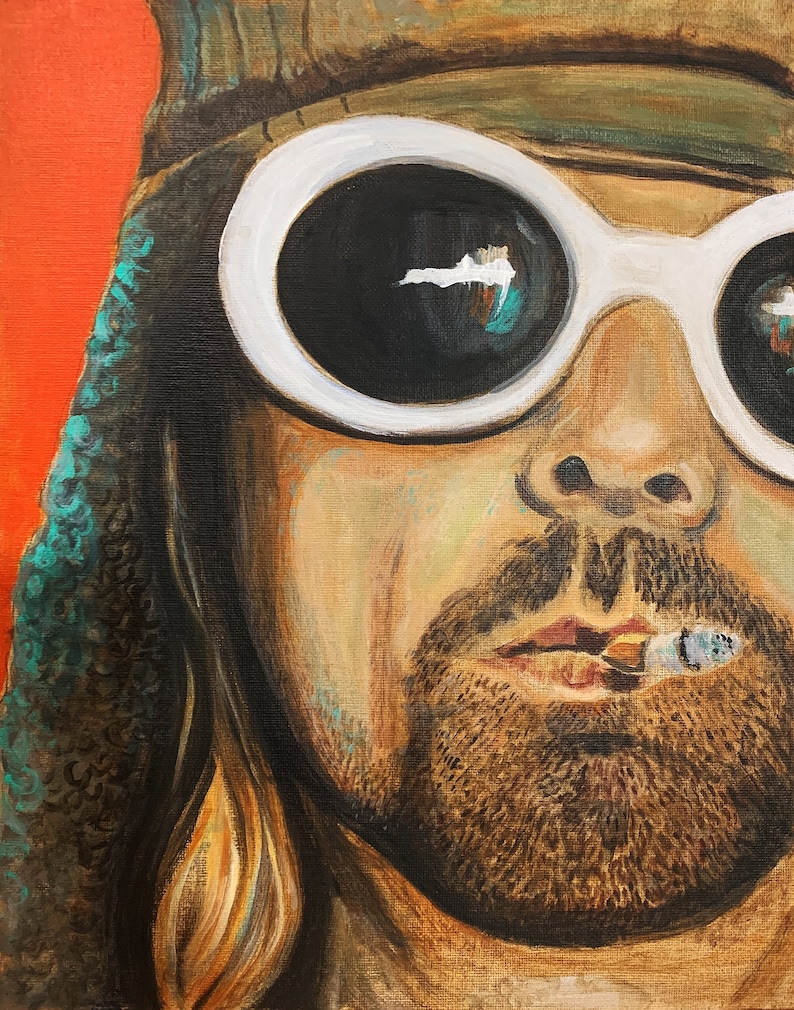 Kurt Cobain Painting, 8x10 Print, Portrait Art, Rock Poster - Etsy