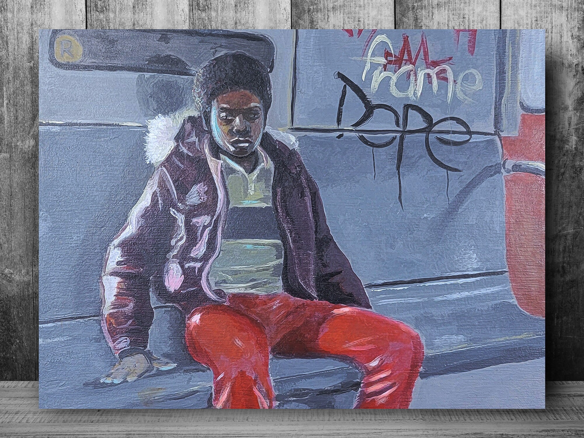 Printable Art | African American Boy on Subway Portrait | Wall Decor ...