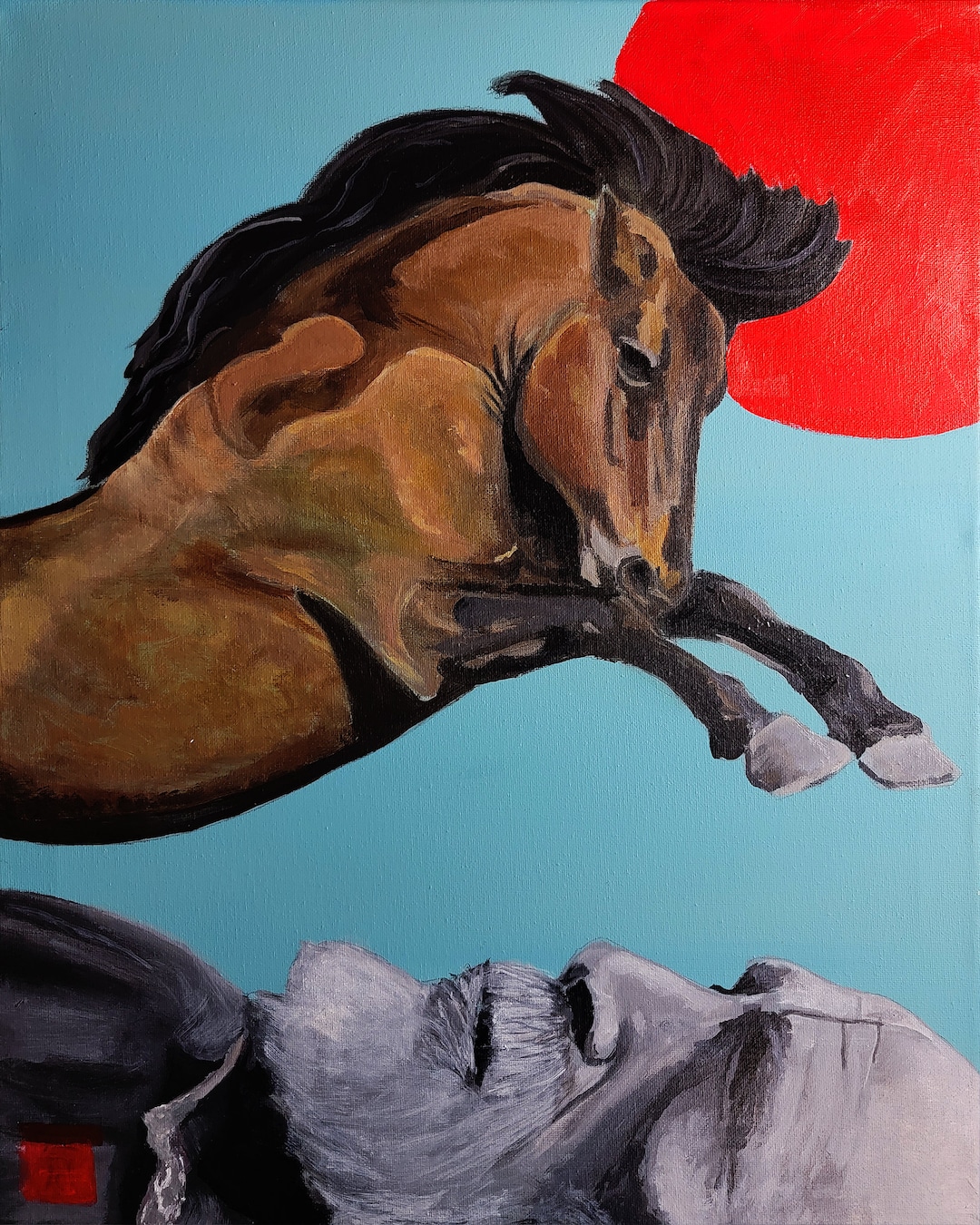 Bold Abstract Horse | Cool Modern Art | 16"x20" Fine Art Print by Framedope - Etsy