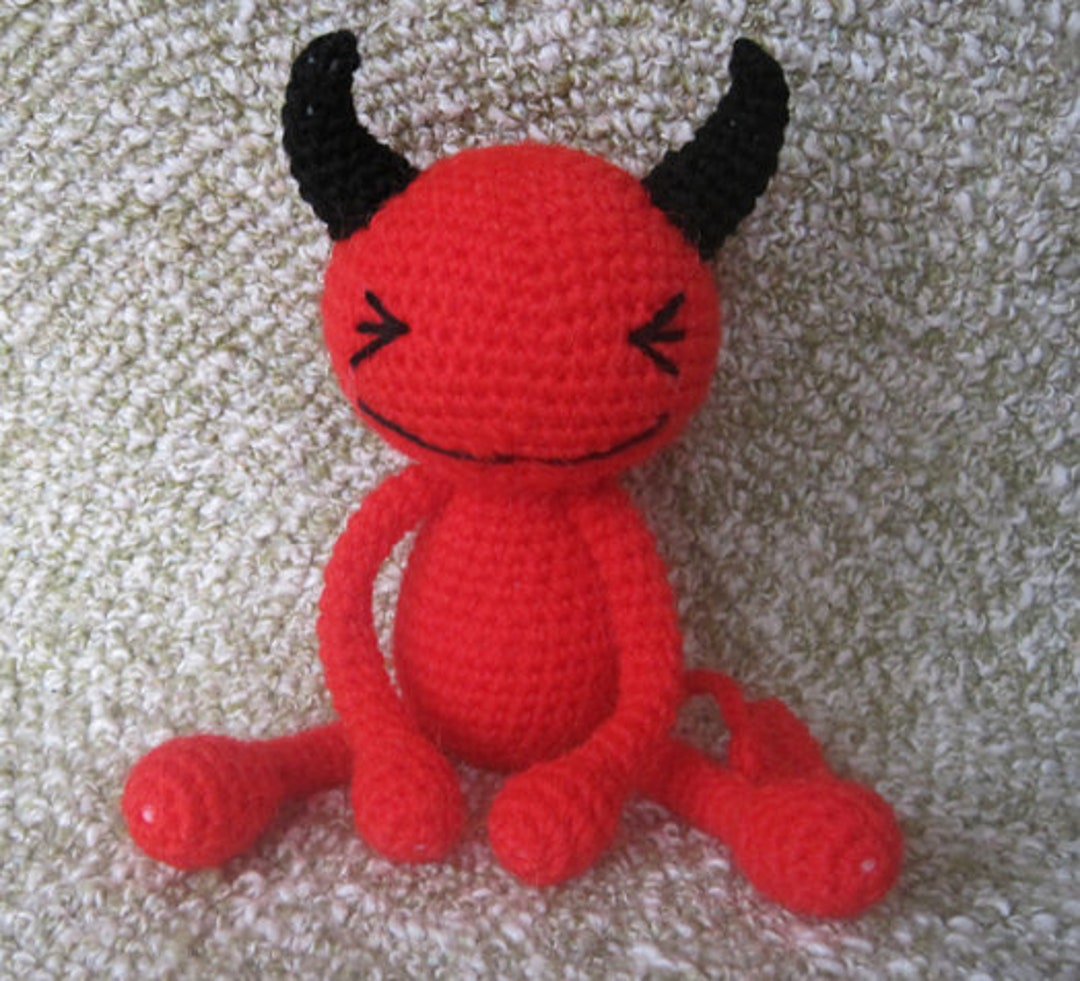 Red Devil Amigurumi Crochet Pattern, Satan the Red Devil Doll Crochet ...