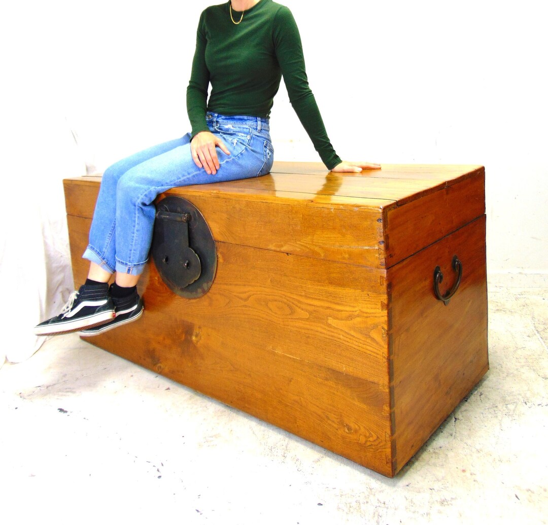 Massive Antique Chinese Wood Trunk - Etsy