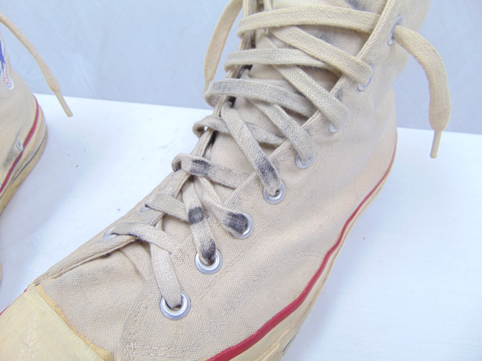 Vintage 1960's Pair of White High Top Converse All Star Chuck Taylor ...