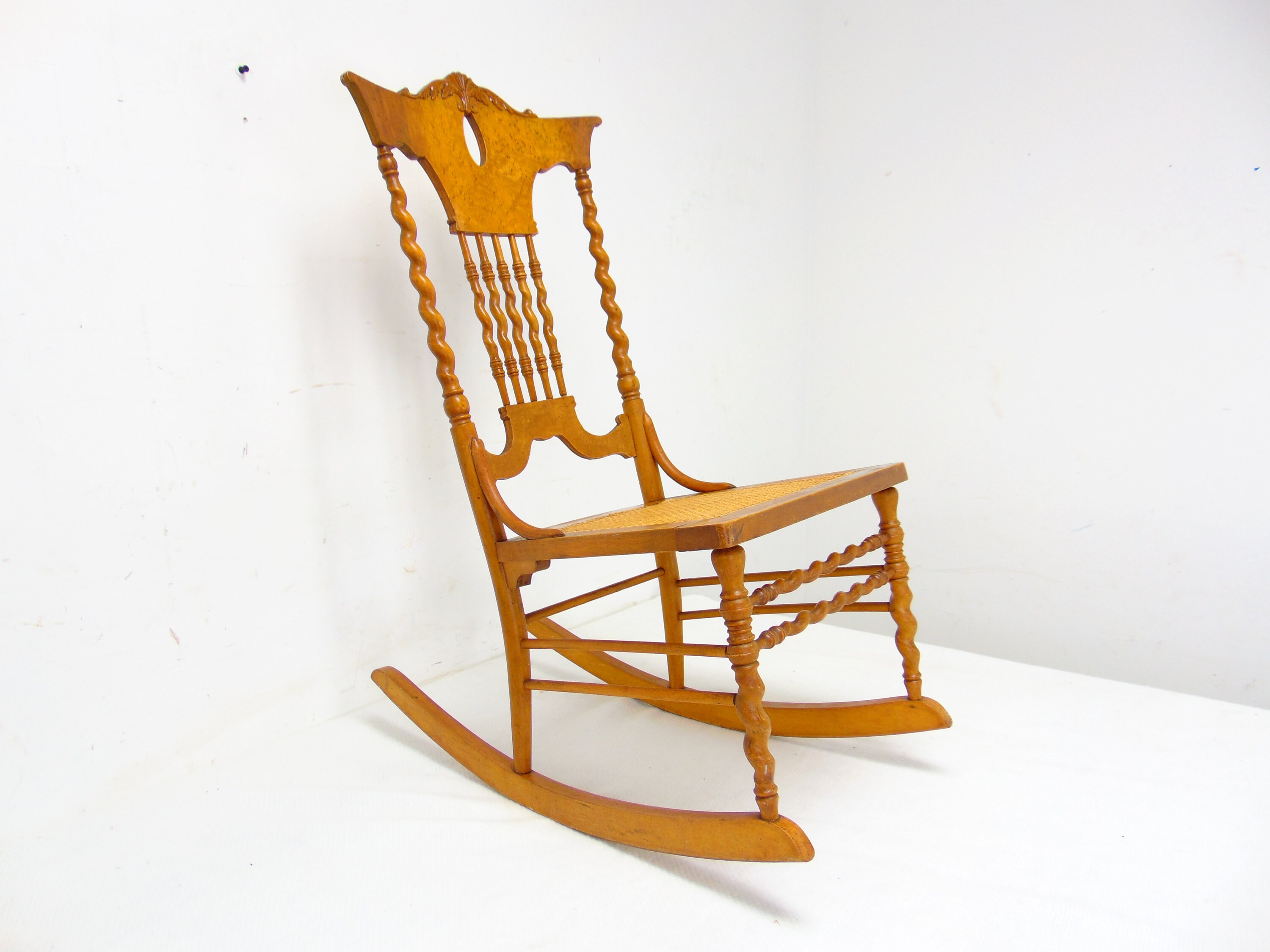 Antique Victorian Barley Twist Spindle Back Bird's Eye - Etsy