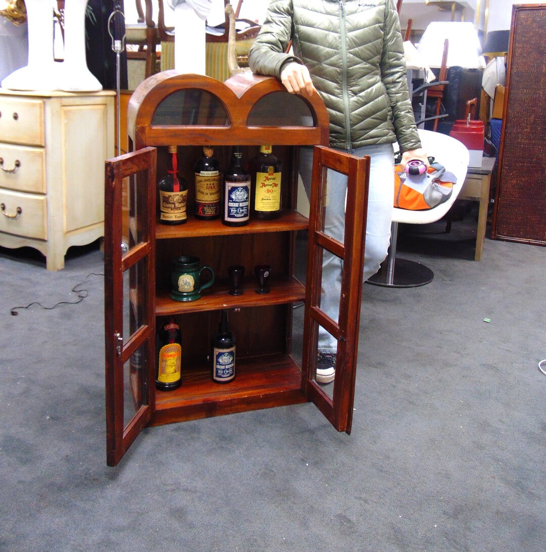 Double Arch Top Glass and Wood Case Curio Display Case - Etsy