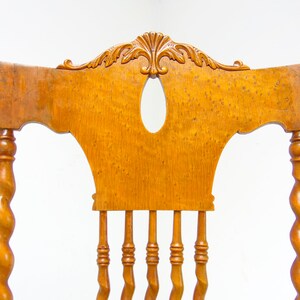 Antique Victorian Barley Twist Spindle Back Bird's Eye Maple Rocking ...