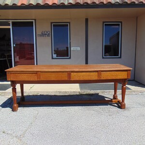 Large Solid Quarter Sawn Oak Antique Display Table, Entry Table ...