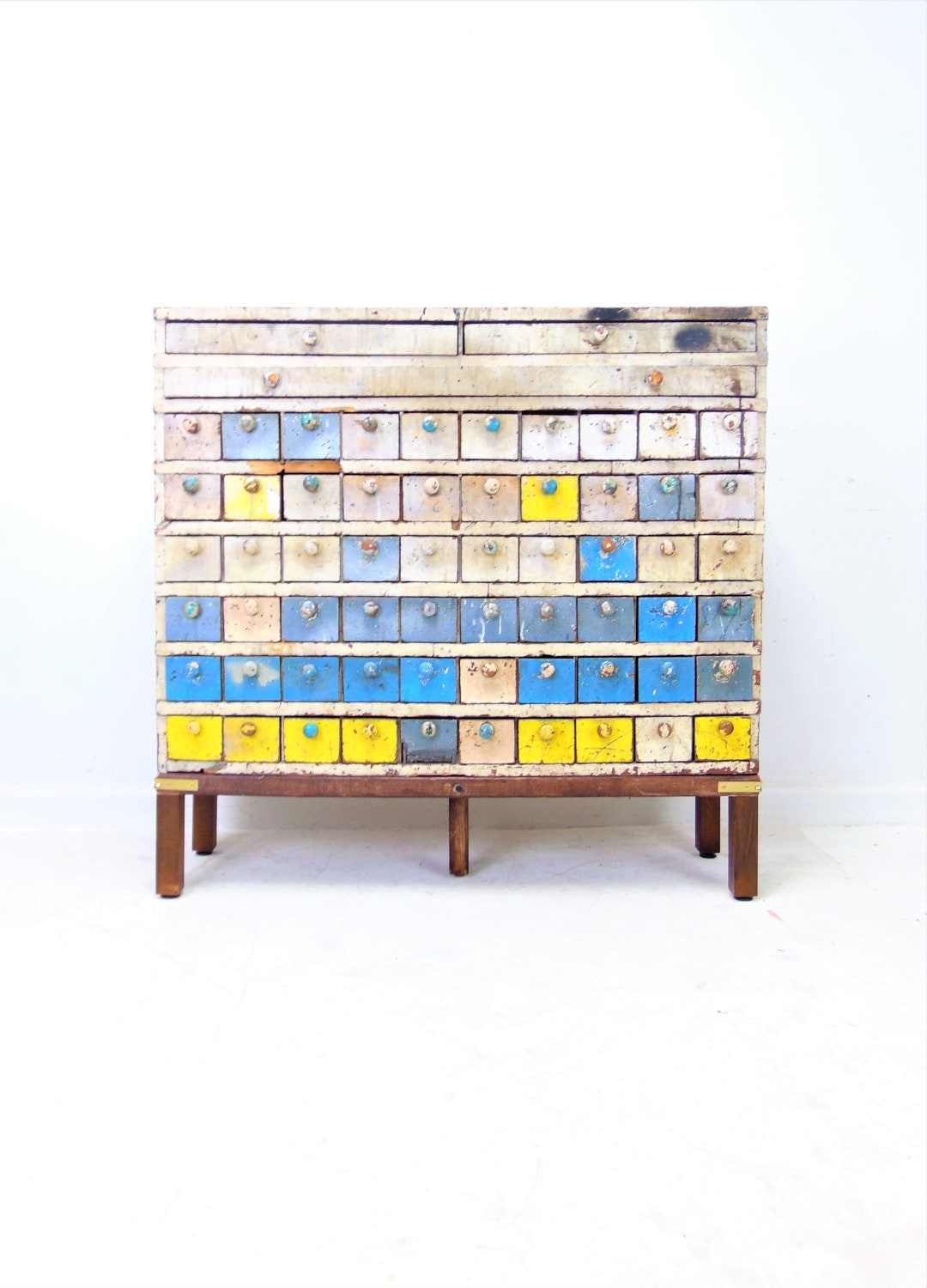 Antique Vintage Colorful Barn Find Drawer Compartment Organizer 62 ...