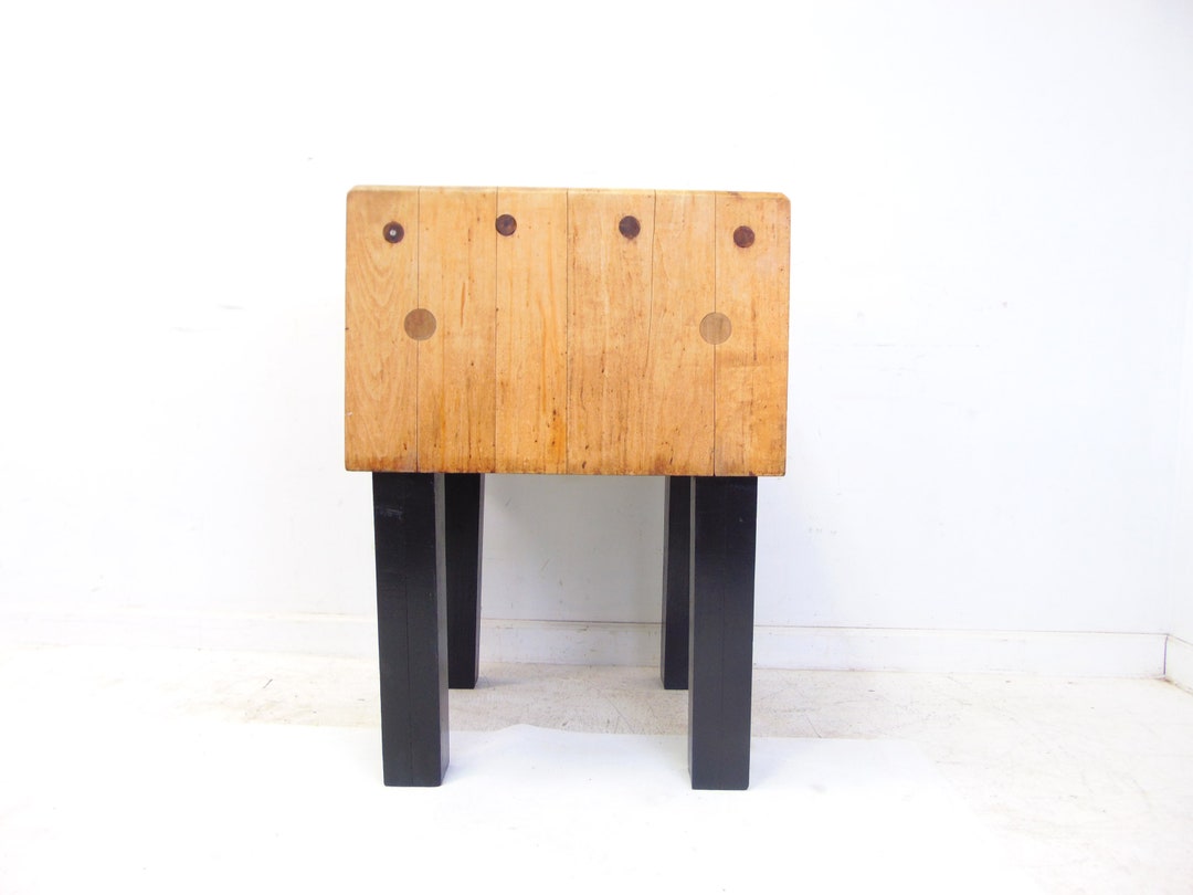Vintage Thick Heavy Butcher Block Table - Etsy