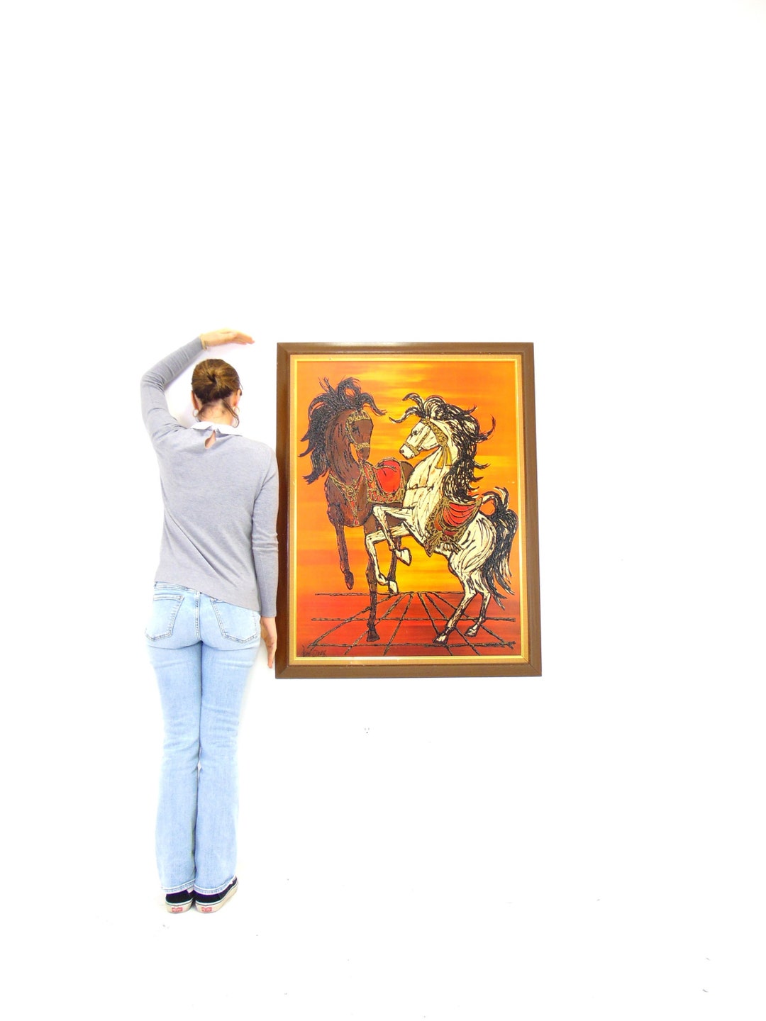 Vintage Lee Burr Carousel Large Hand Colored Mcm Wall Art - Etsy