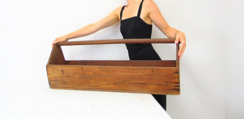 XL Antique Carpenter's Caddy Rustic Handmade Wood Box - Etsy