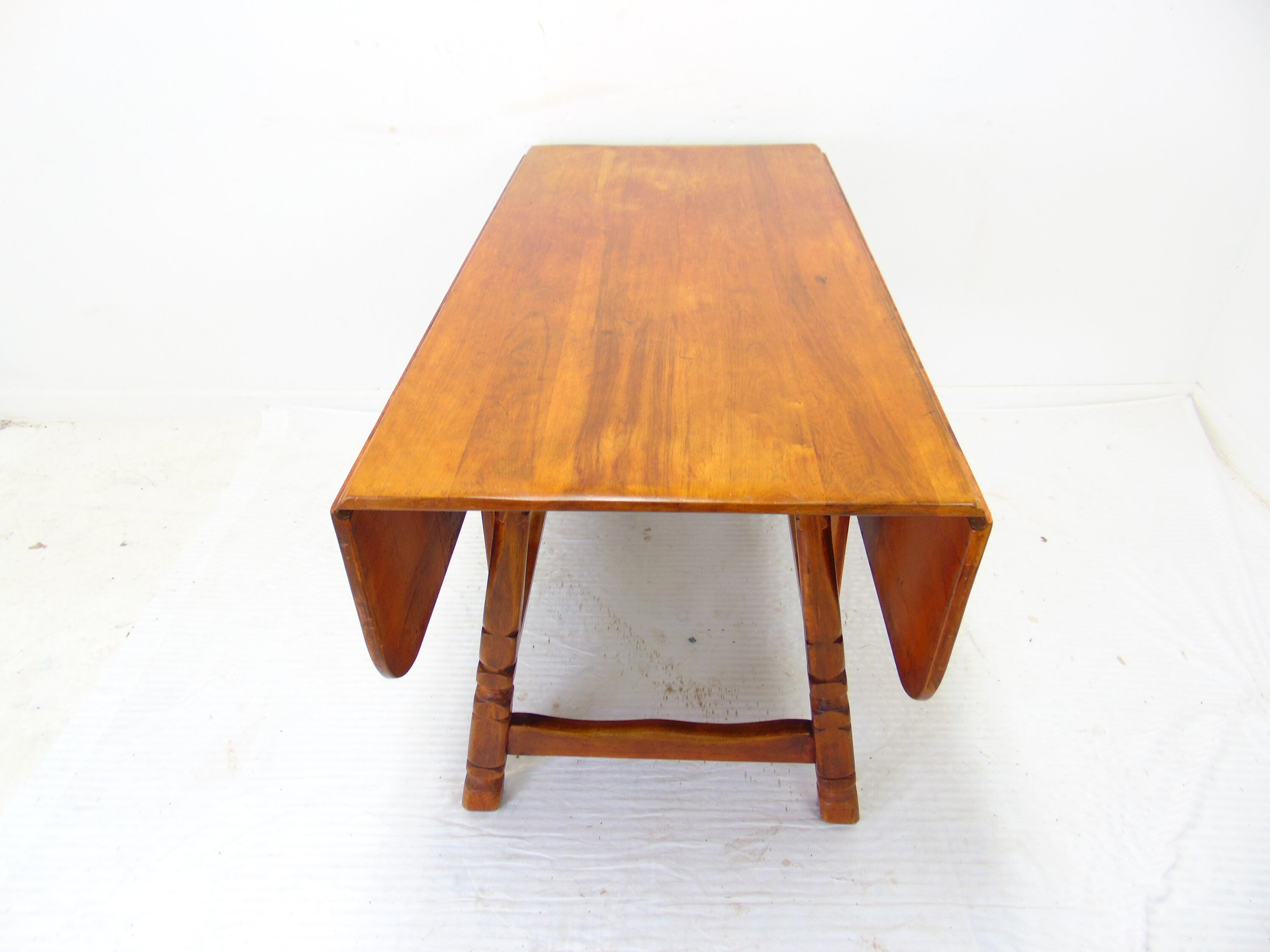 Vintage Solid Maple Drop Leaf Dining Table With Hand-carved - Etsy