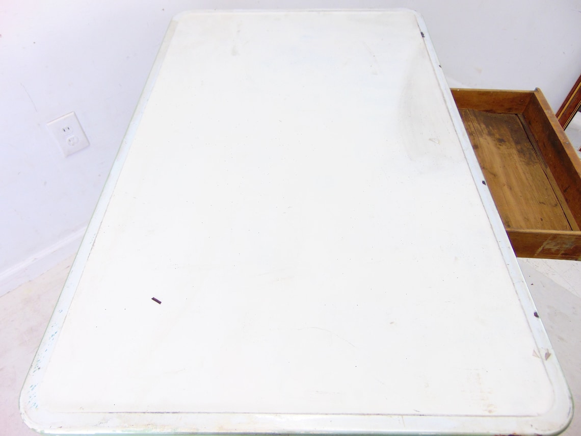 1940's Industrial Chic Kitchen Table With Enamel Top and - Etsy