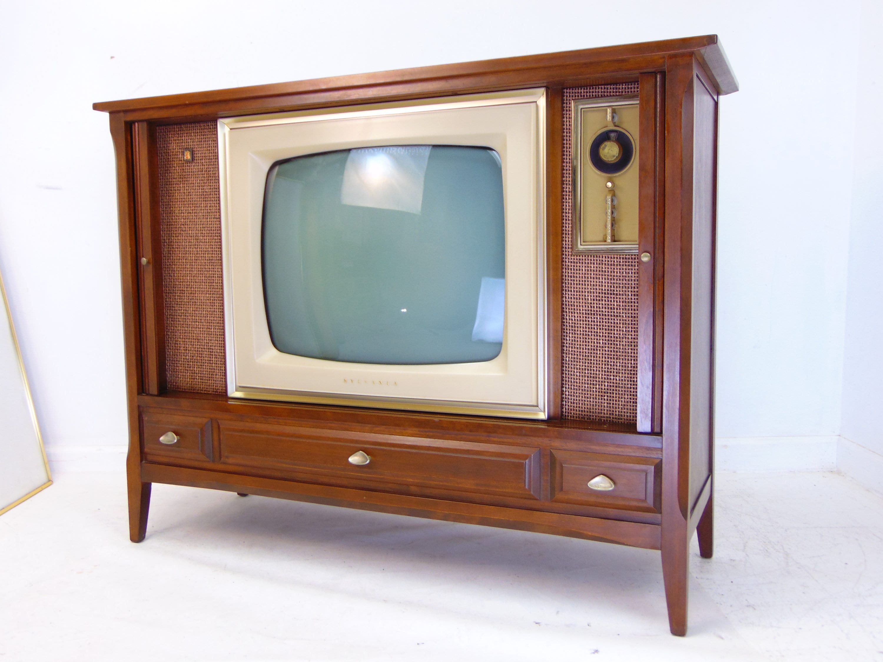 Vintage tv with cabinet store
