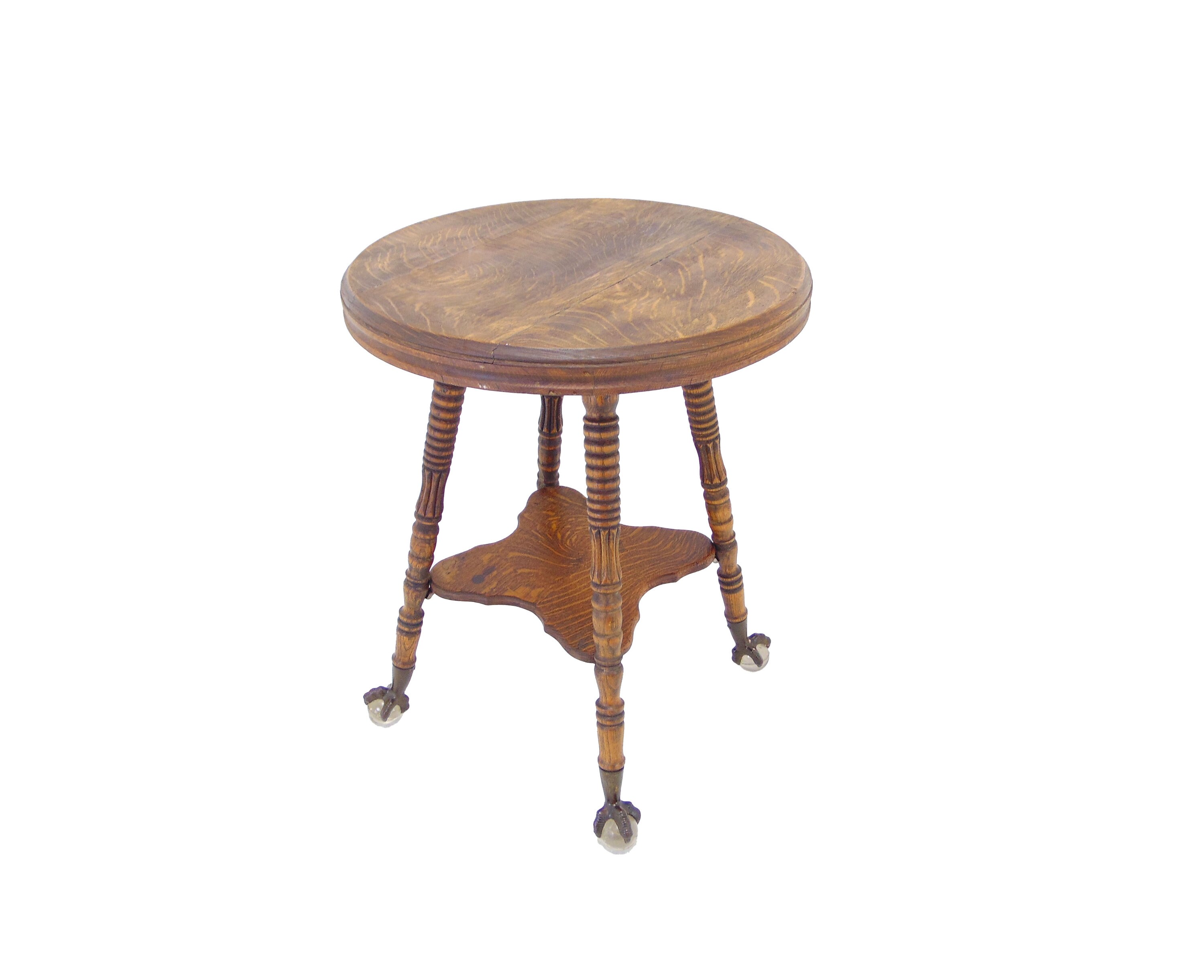 HOLD: Kathryn, Pickup Antique Tiger's Oak Table With Glass Ball and ...