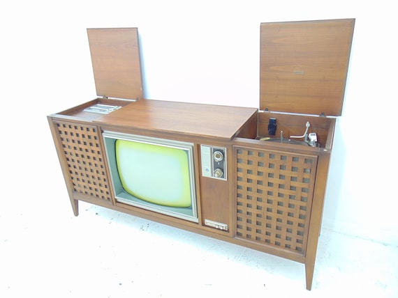 Vintage Zenith TV Cabinet Stereo Console Etsy