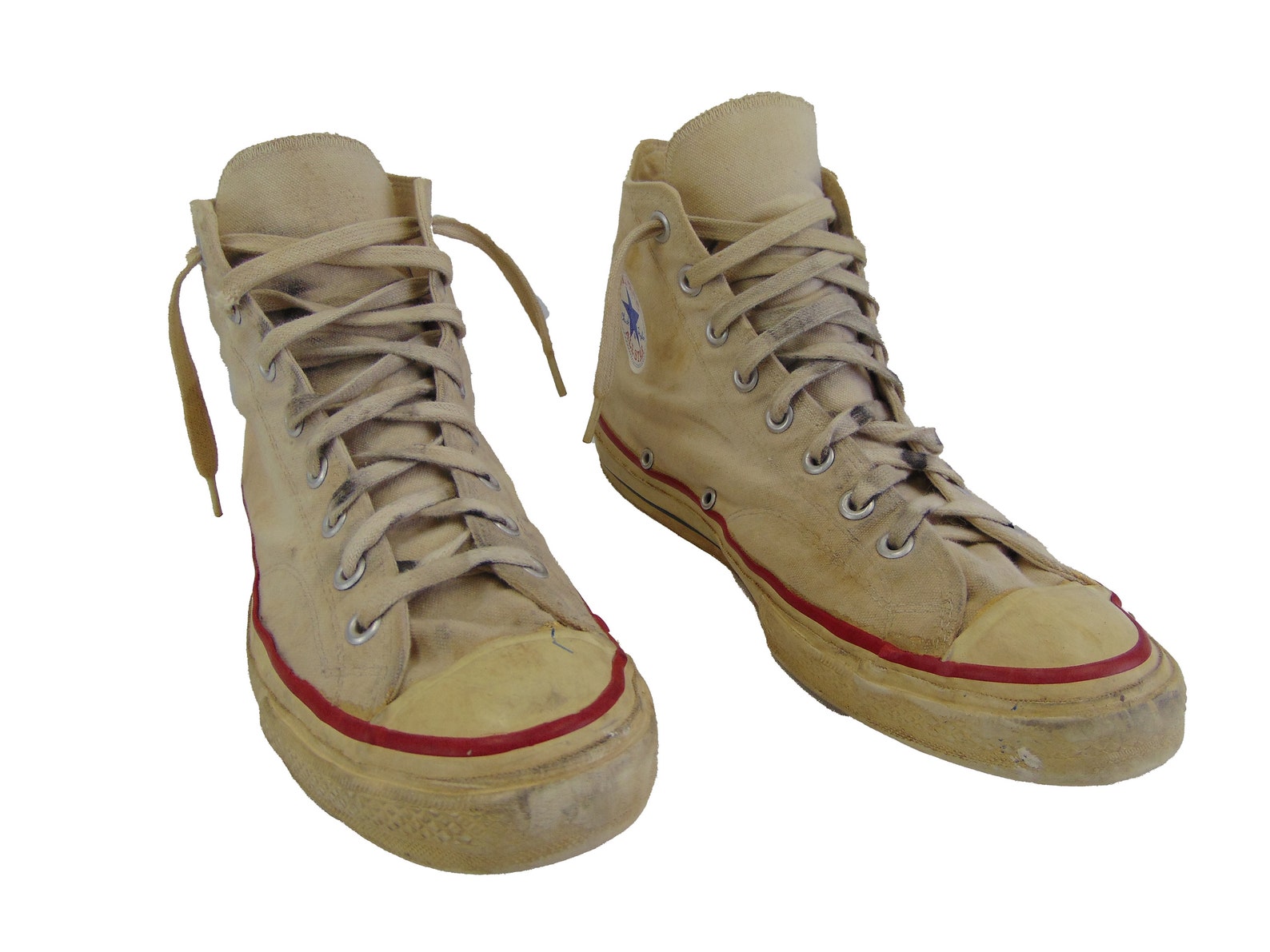 Vintage 1960's Pair of White High Top Converse All Star Chuck Taylor ...