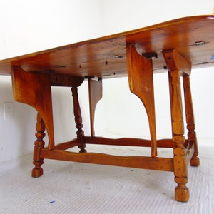 Vintage Solid Maple Drop Leaf Dining Table With Hand-carved Detail by ...