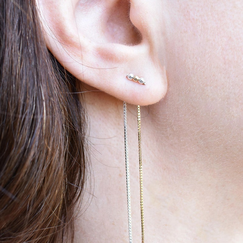 Double Chain Earrings - Etsy