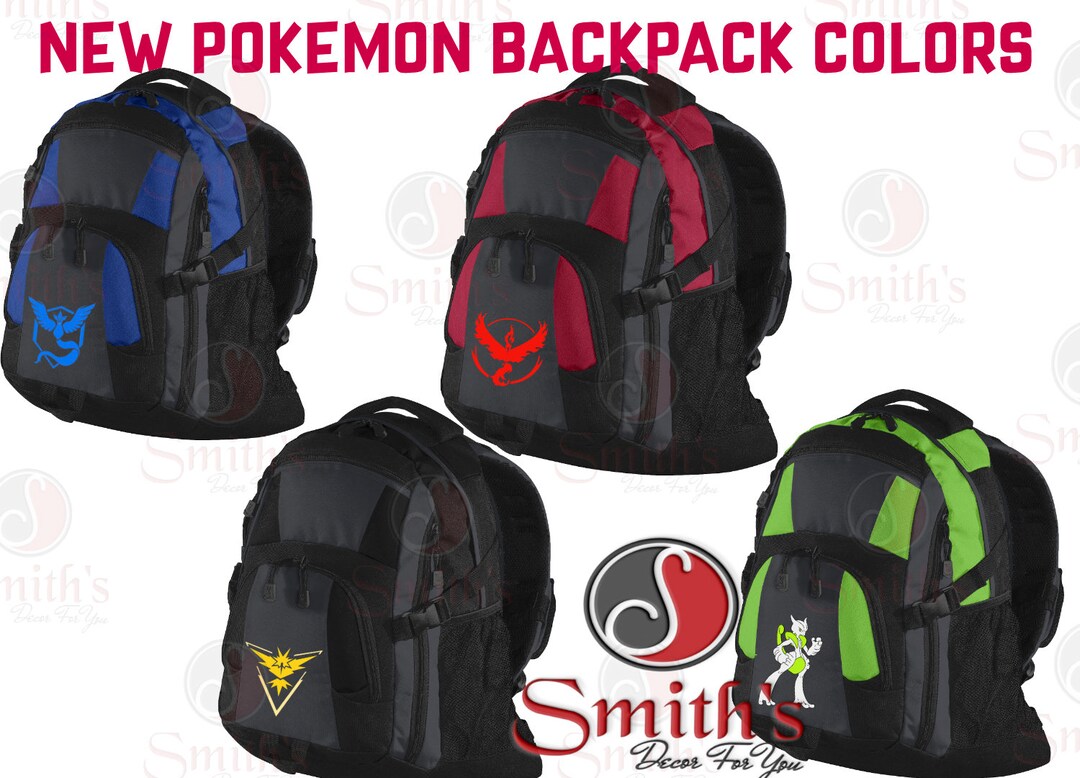 Back to School Pokemon Go Backpack, Team Mystic, Team Valor, Team ...
