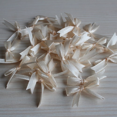 50/100 Blush Pink Mini Satin Ribbon Bows Applique | Etsy