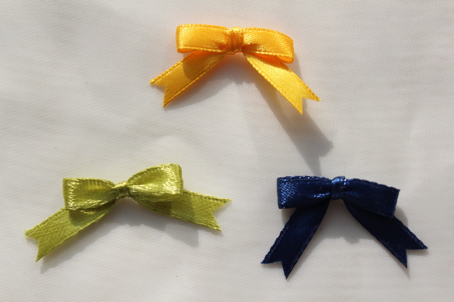 50/100 Navy Blue Mini Satin Ribbon Bows Applique Embellishments Wedding ...