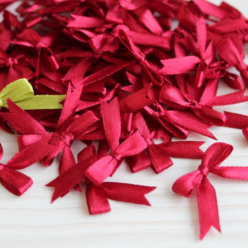 Tiny Red Bows - Etsy
