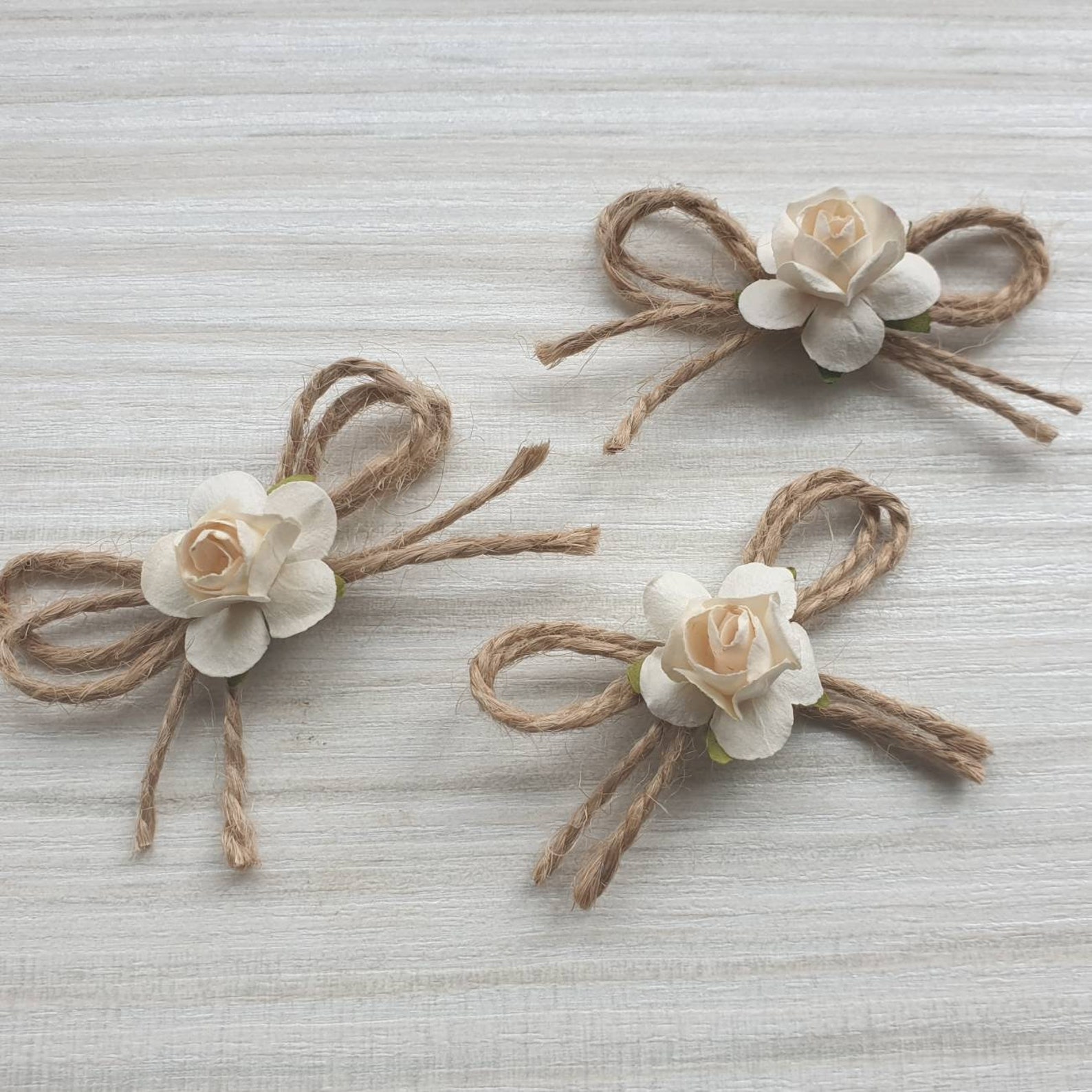 15/20/30/40/50 Jute Twine Mini Bows Applique Embellishments - Etsy