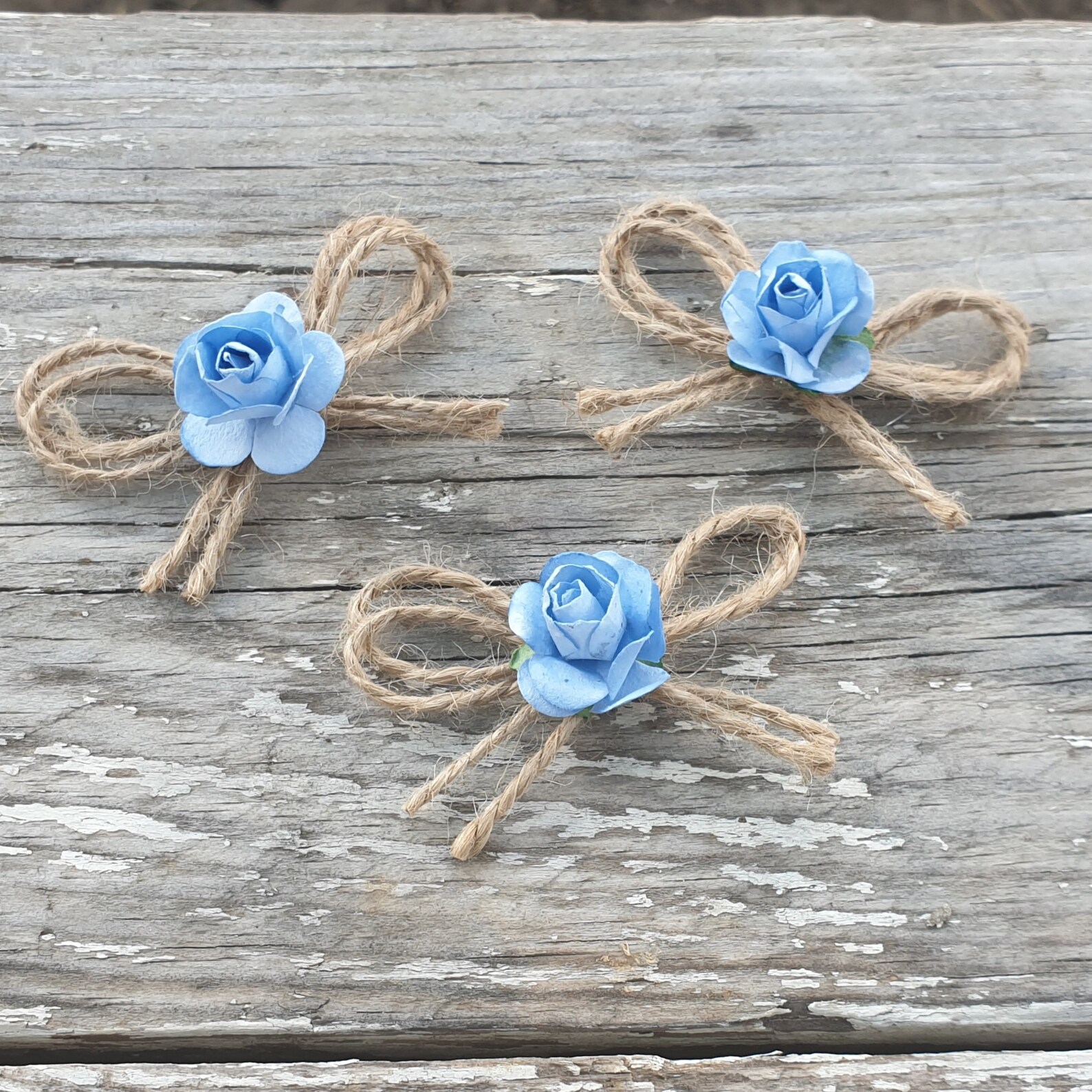 Jute Twine Mini Bows With Paper Flowers Wedding Decoration - Etsy