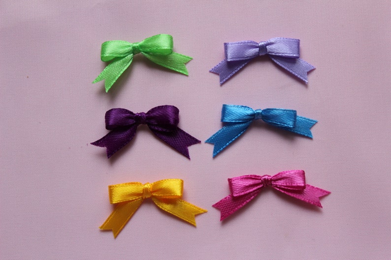 Cherry Red Mini Ribbon Bows Pre-made Satin Bows Wedding - Etsy