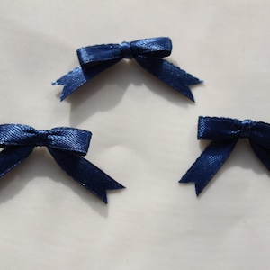 50/100 Navy Blue Mini Satin Ribbon Bows Applique Embellishments Wedding ...