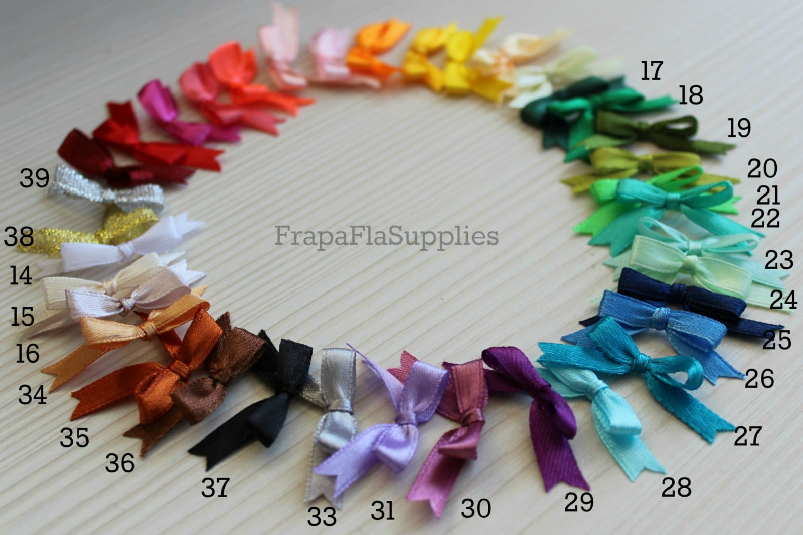 50/100/200 Mini Satin Ribbon Bows Applique Embellishments Wedding ...