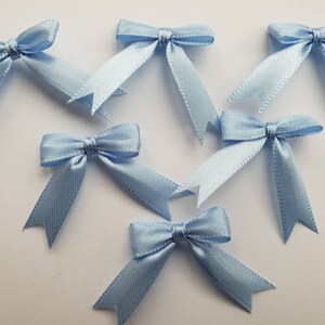 Baby Blue Mini Satin Ribbon Bows Applique Embellishments Wedding ...
