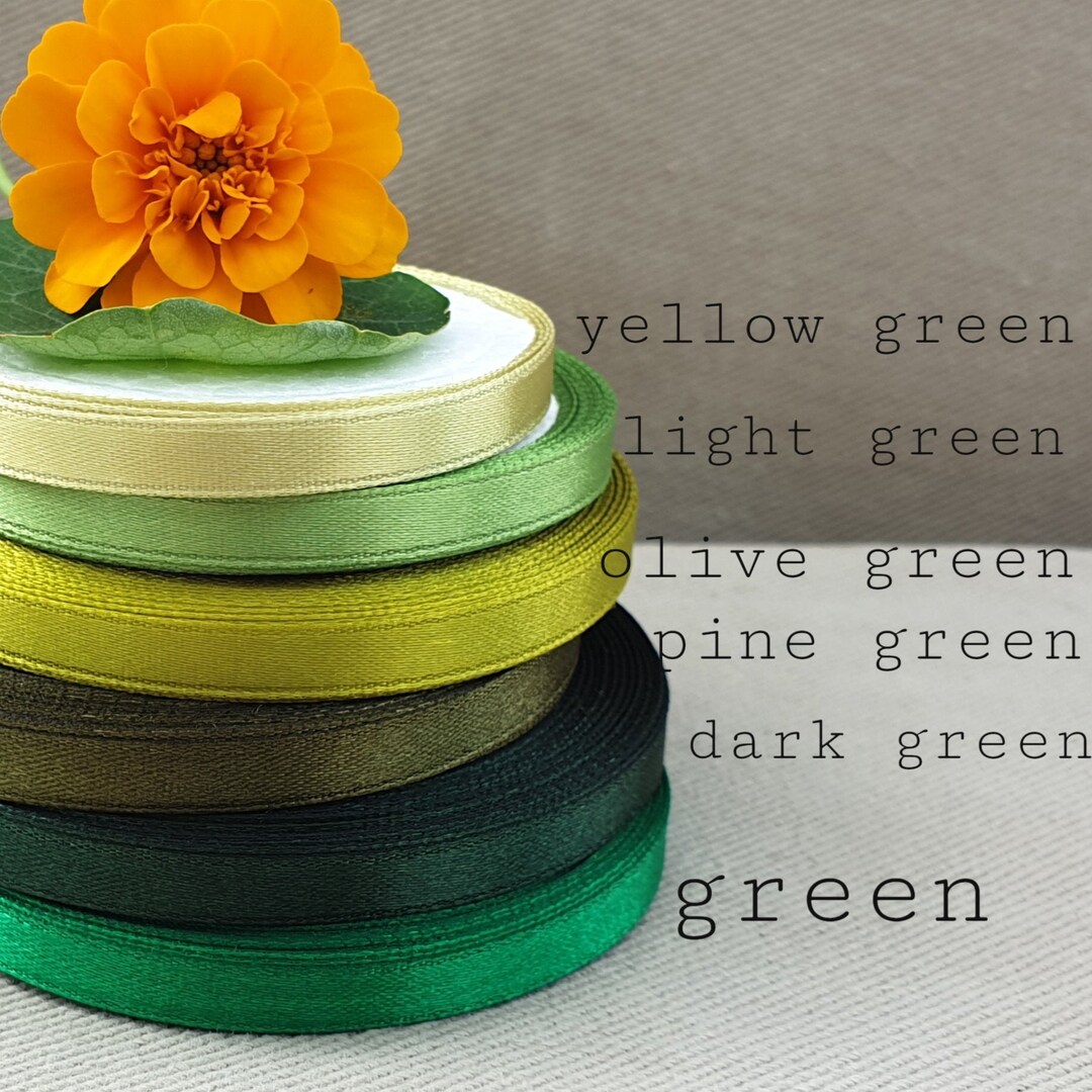 Green Satin Ribbon Green Ribbon Wedding Bouquet Ribbon Gifts Wrapping ...