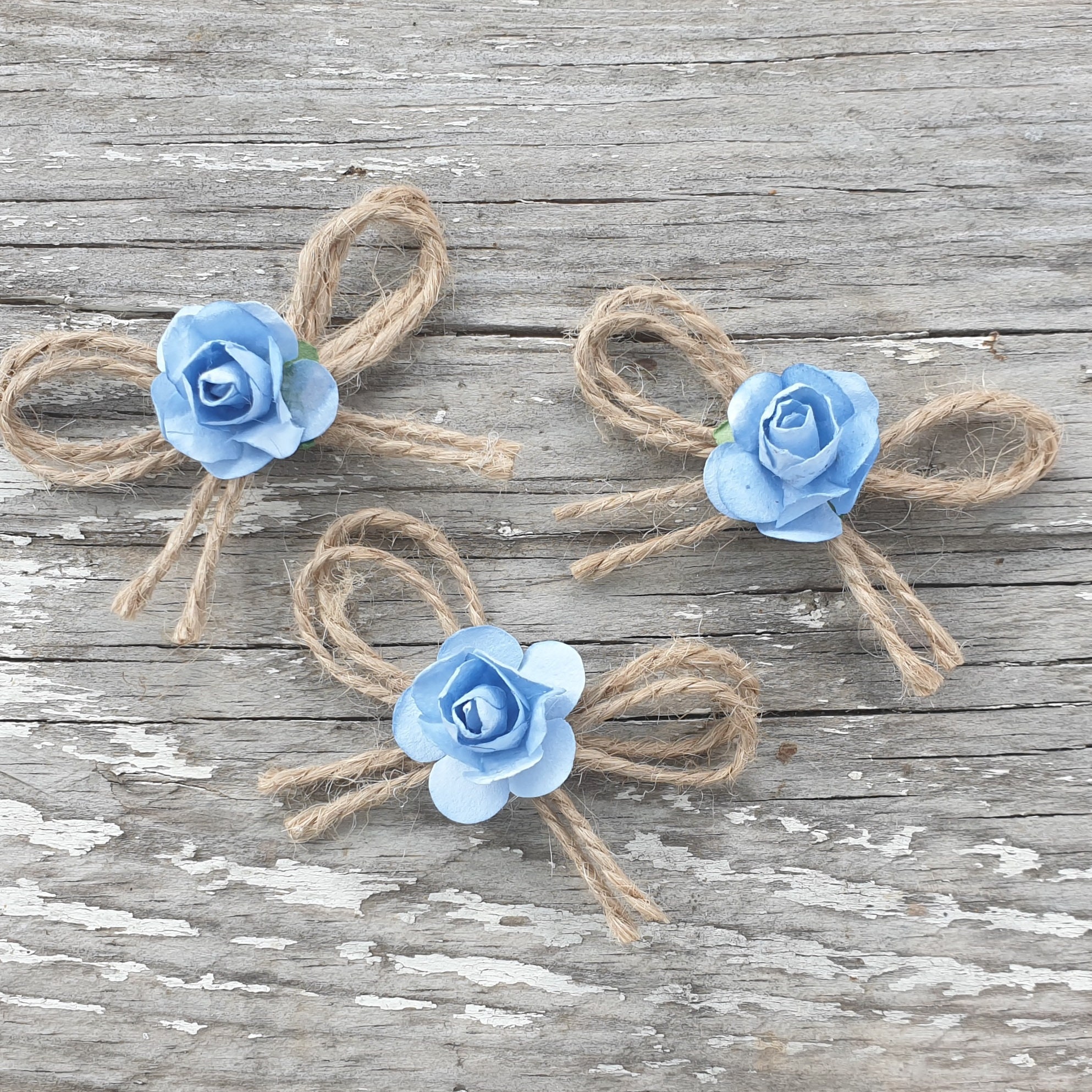 Jute Twine Mini Bows With Paper Flowers Wedding Decoration - Etsy