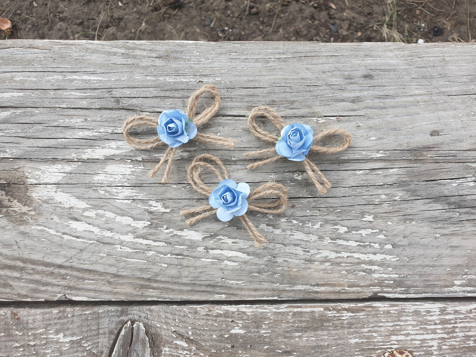 Jute Twine Mini Bows With Paper Flowers Wedding Decoration - Etsy