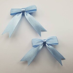 Baby Blue Mini Satin Ribbon Bows Applique Embellishments Wedding ...