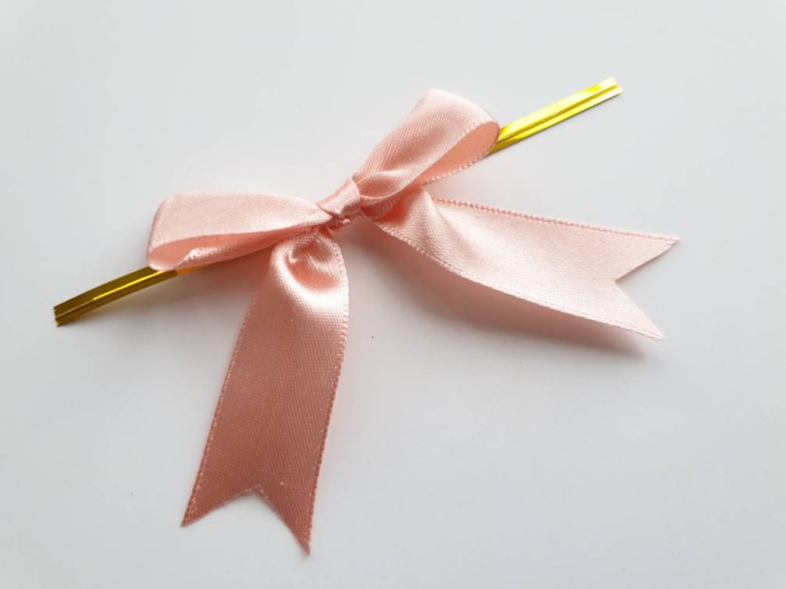 50/100 Blush Pink Mini 9mm Satin Ribbon Bows Applique | Etsy