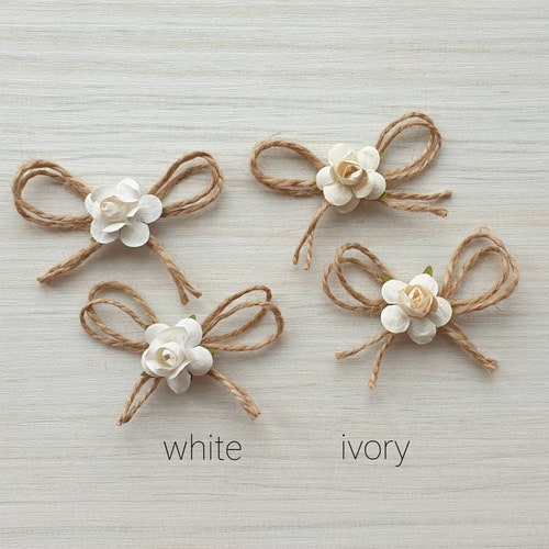 20/30/40/50 Jute Twine Mini Bows Applique Embellishments - Etsy